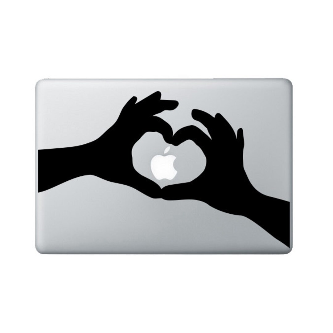 Hand Heart MacBook Decal - Heart Laptop Decal - I Heart Apple Decal - Etsy