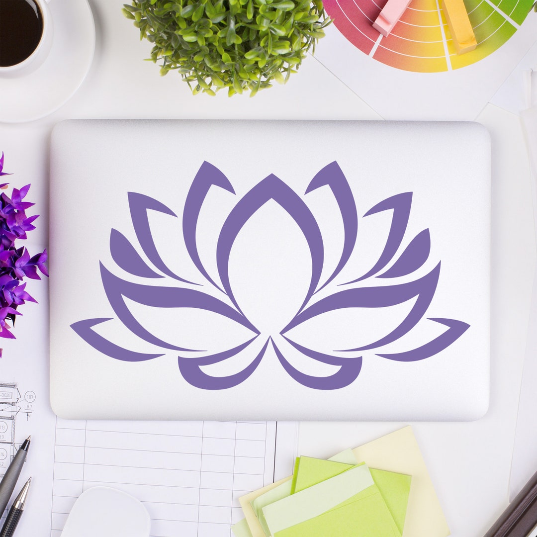 Lotus Laptop Sticker | Flower Decal | Zen Laptop Accessory - Etsy