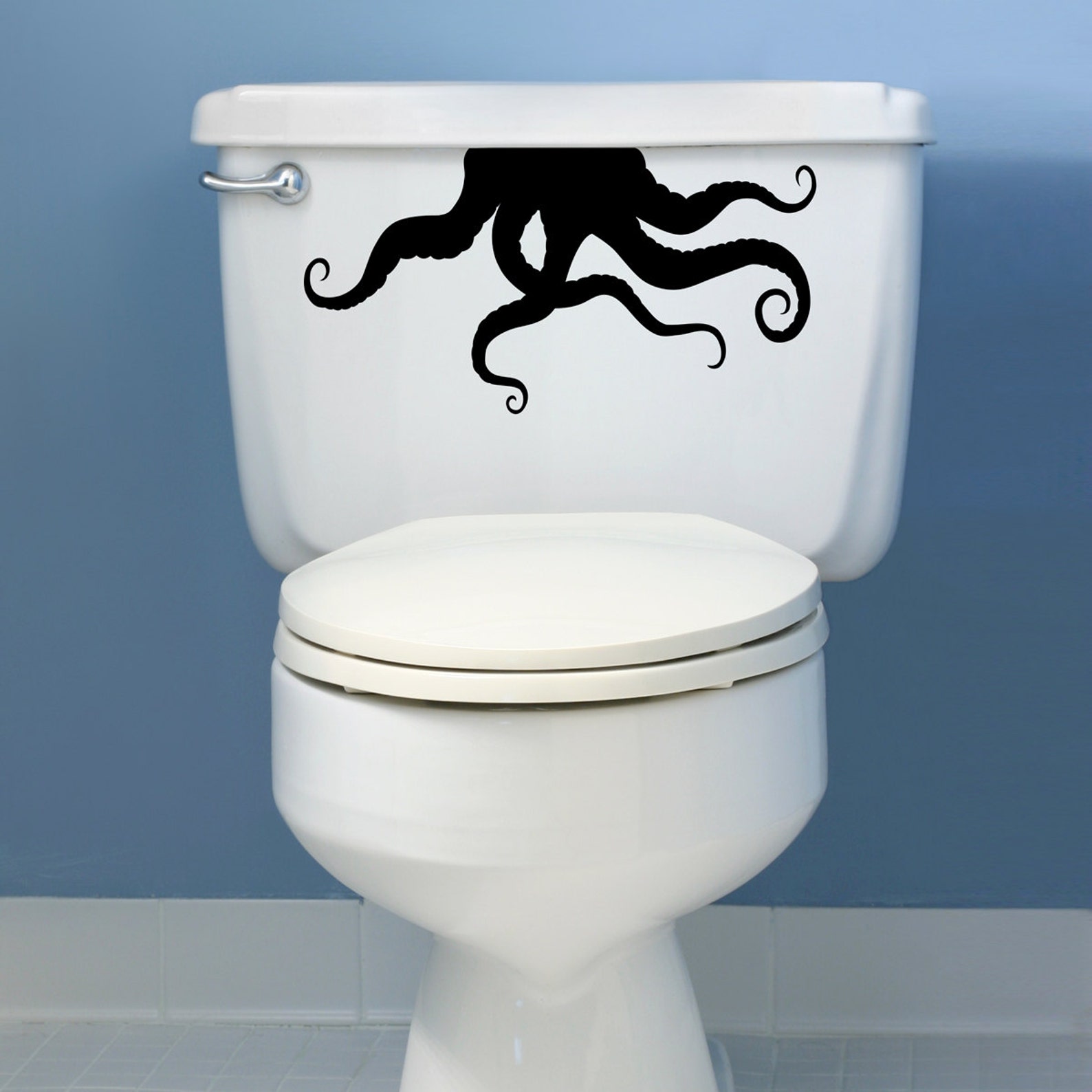 Octopus Toilet Decal | Octopus Attack Vinyl | Bathroom Decal - Etsy