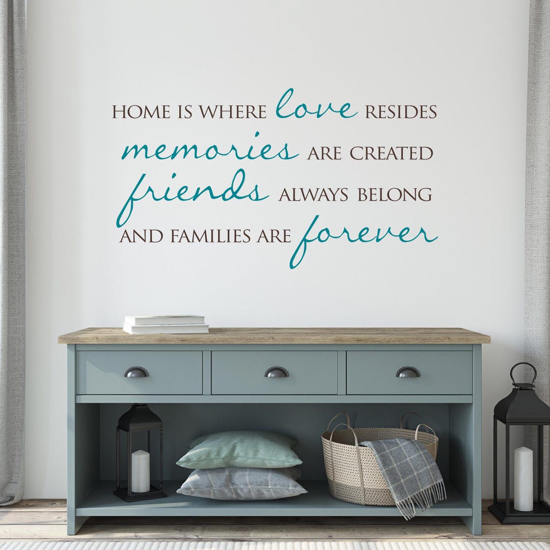 Home is Where Love Resides Decal | Memories Are Created Friends Always ...