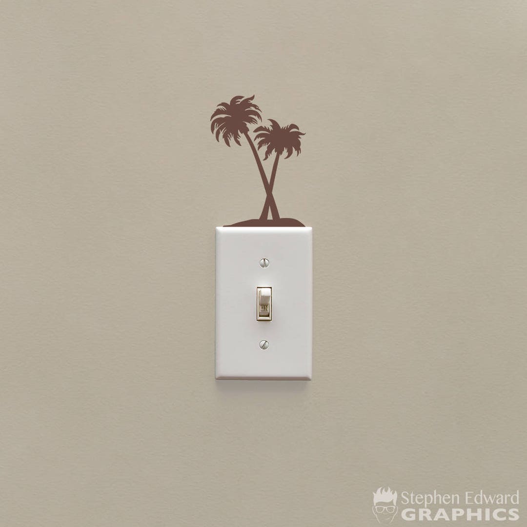 Palm Tree Light Switch Decal Lightswitch Tropical Decal Light Switch ...