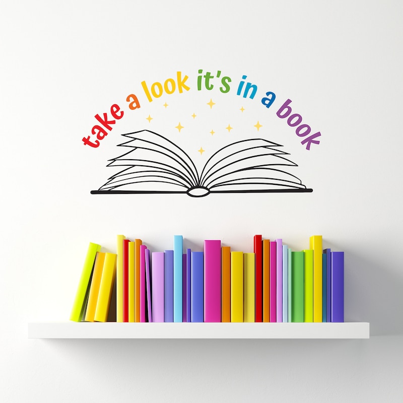 Book Wall Decal - Etsy