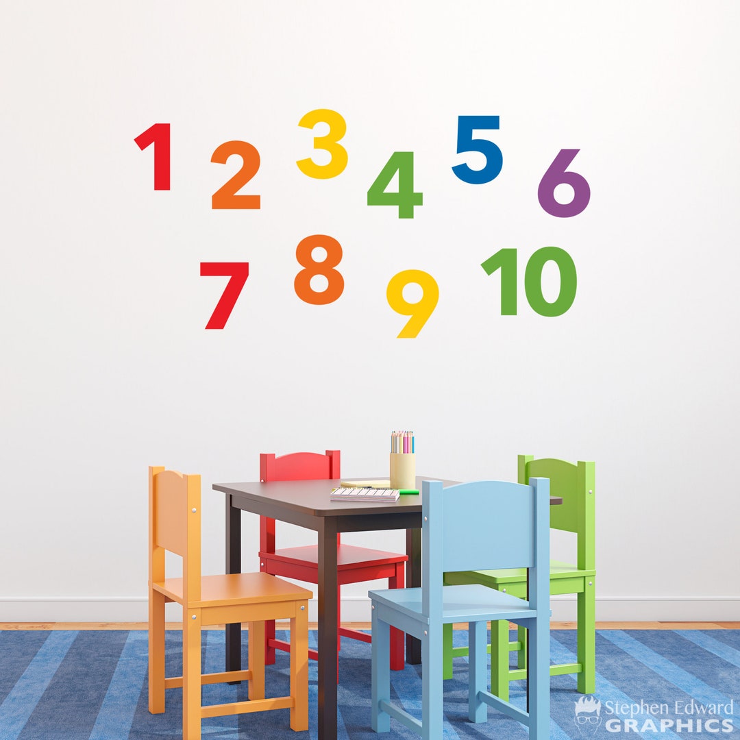 Number Set | Numbers 1-10 Wall Decals | Children Wall Art | Classroom ...