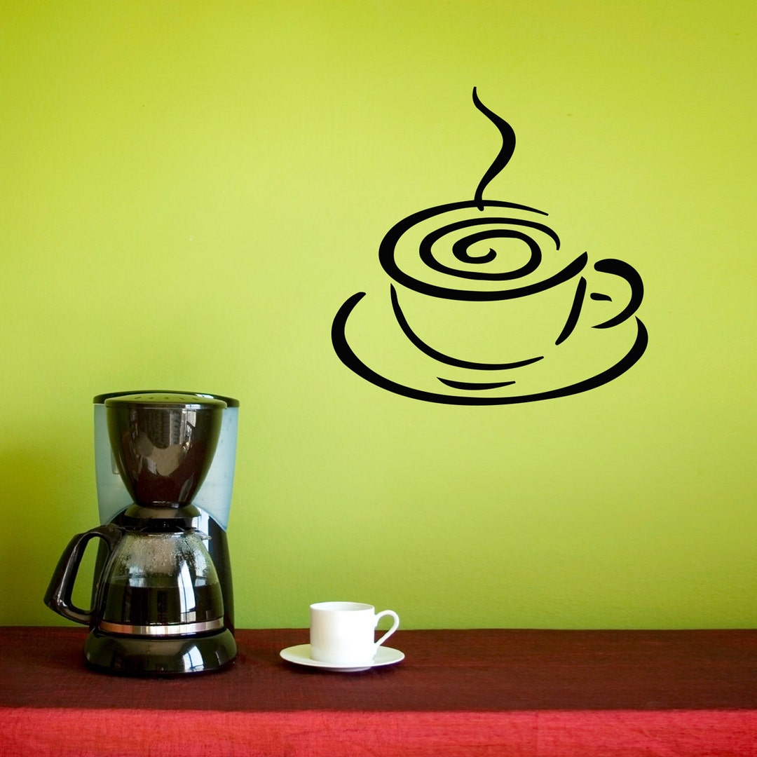 Coffee Cup Decal | Kitchen Decal | Coffee Decor | Coffee Cup Vinyl Wall ...