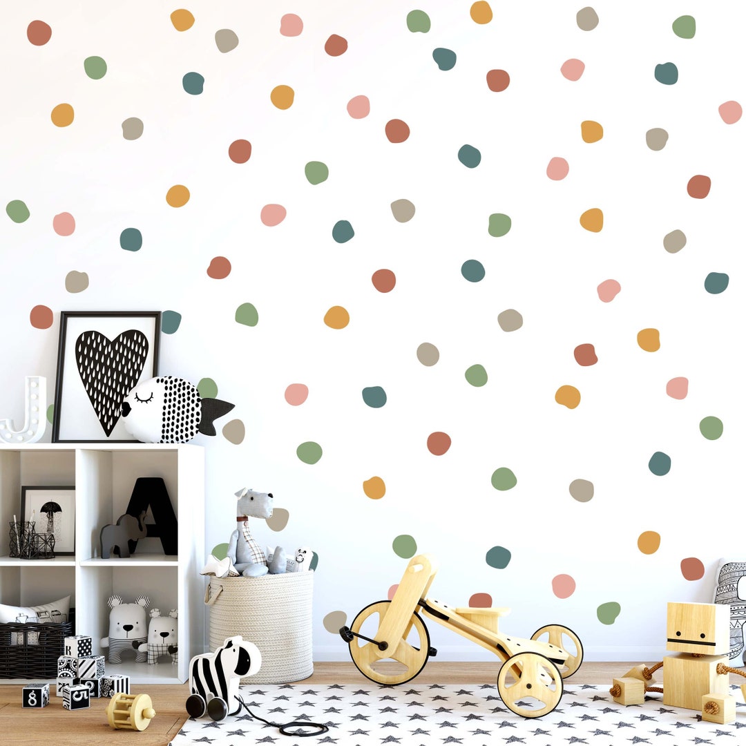 Organic Dots Vinyl Decal Set Set of 100 Dots Boho Colors Bohemian Wall ...
