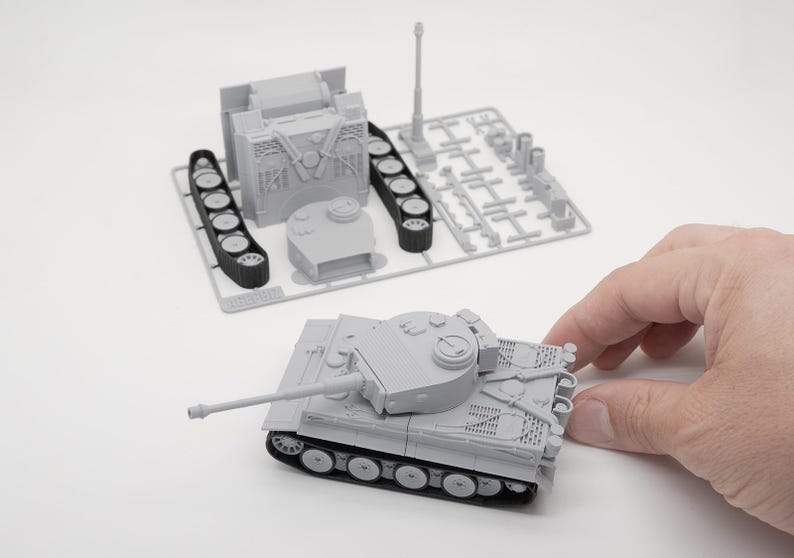 3D Printed Military Tank Model – Black & White Desk Decor – Mini Army ...