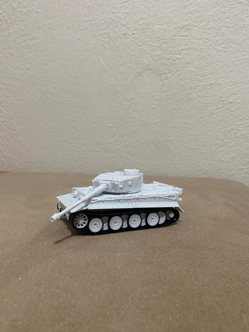 3D Printed Military Tank Model – Black & White Desk Decor – Mini Army ...
