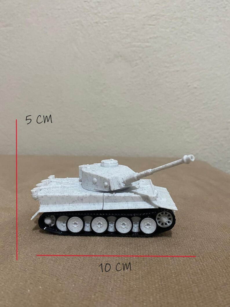 3D Printed Military Tank Model – Black & White Desk Decor – Mini Army ...