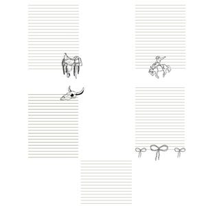 Western Stationary/ Western Journal/ Black and White Western Notes - Etsy