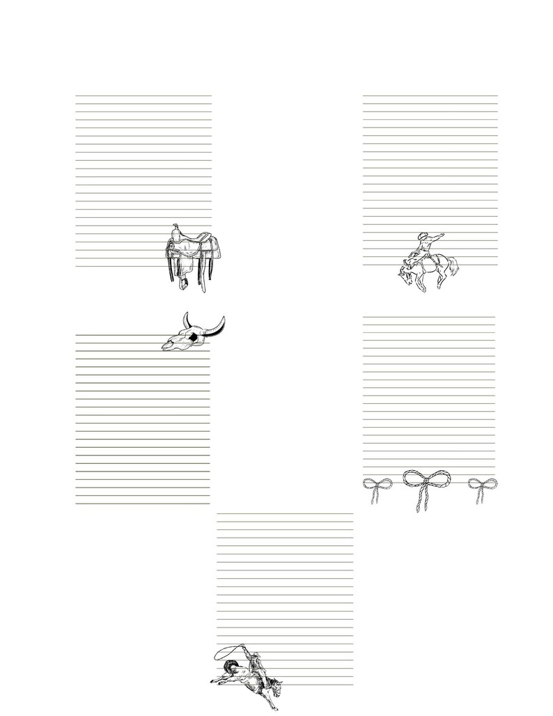 Western Stationary/ Western Journal/ Black and White Western Notes - Etsy