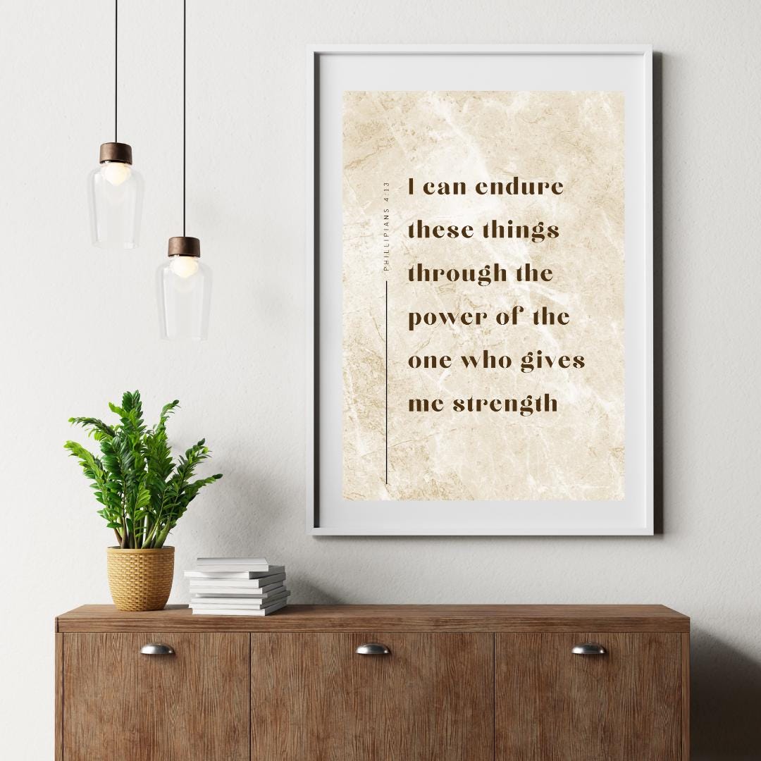 Endure Inspiring Christian Printable Scripture Quote Art Decor ...