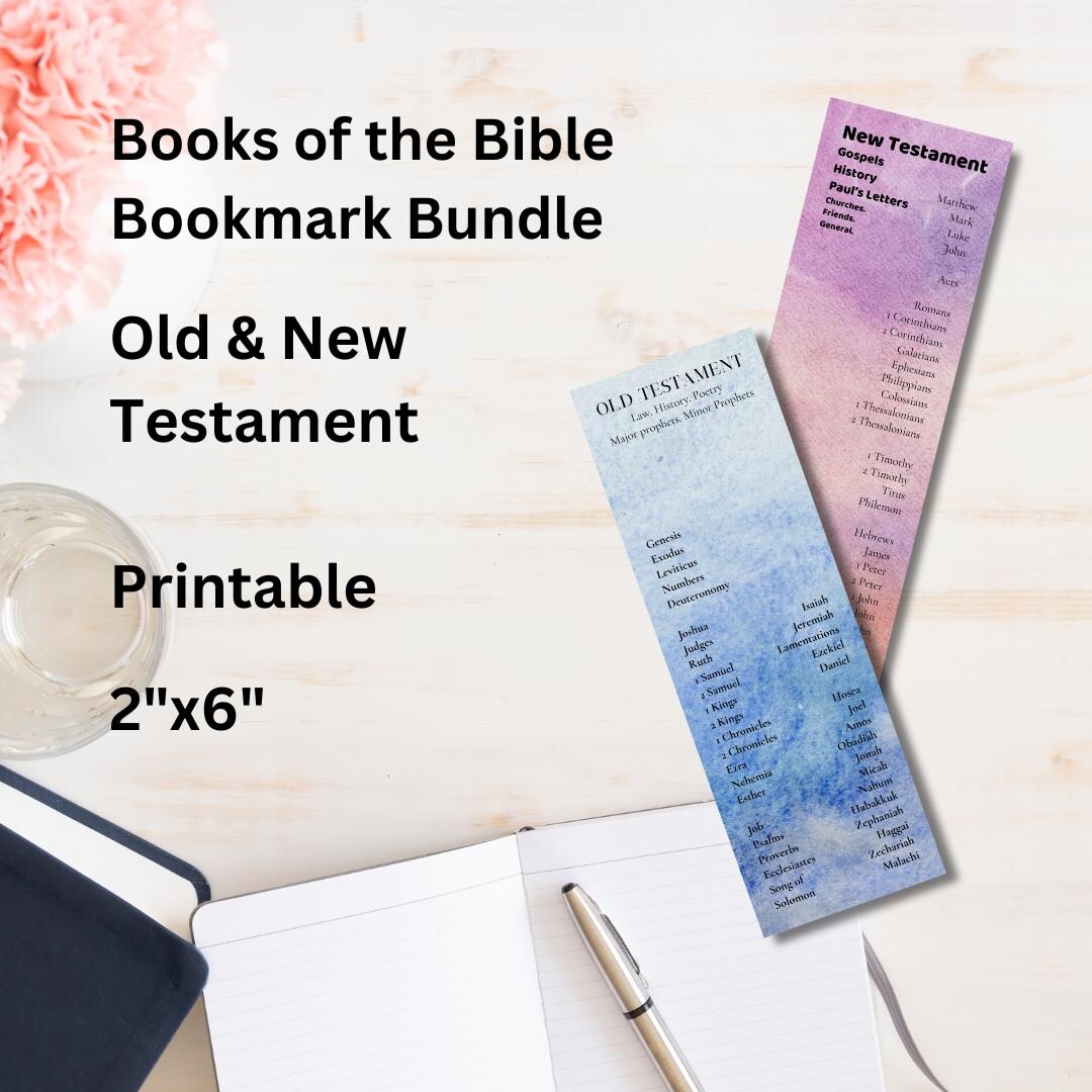 Books of the Bible Printable Bookmark Bundle, Biblical Study ...