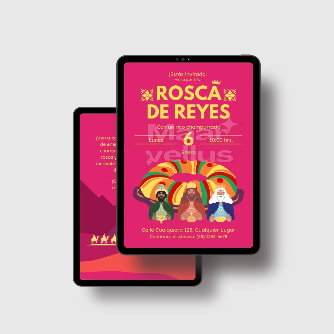 Editable Rosca De Reyes Invitation on Canva Instant Download for a ...