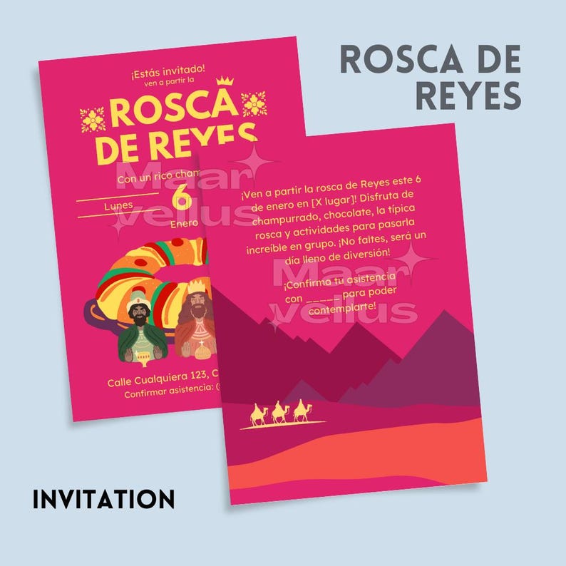 Editable Rosca De Reyes Invitation on Canva Instant Download for a ...