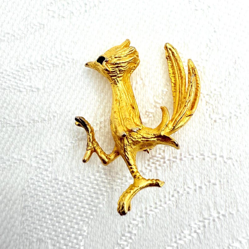 Gold Roadrunner Pin - Etsy