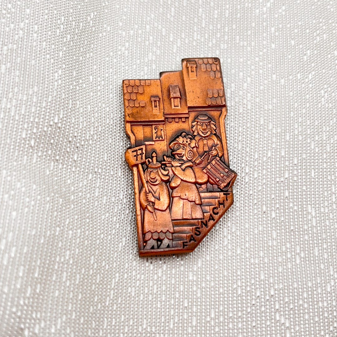 Vintage 1977 Signed Felix Muller Basel Fasnacht Copper Pin, Collectible ...