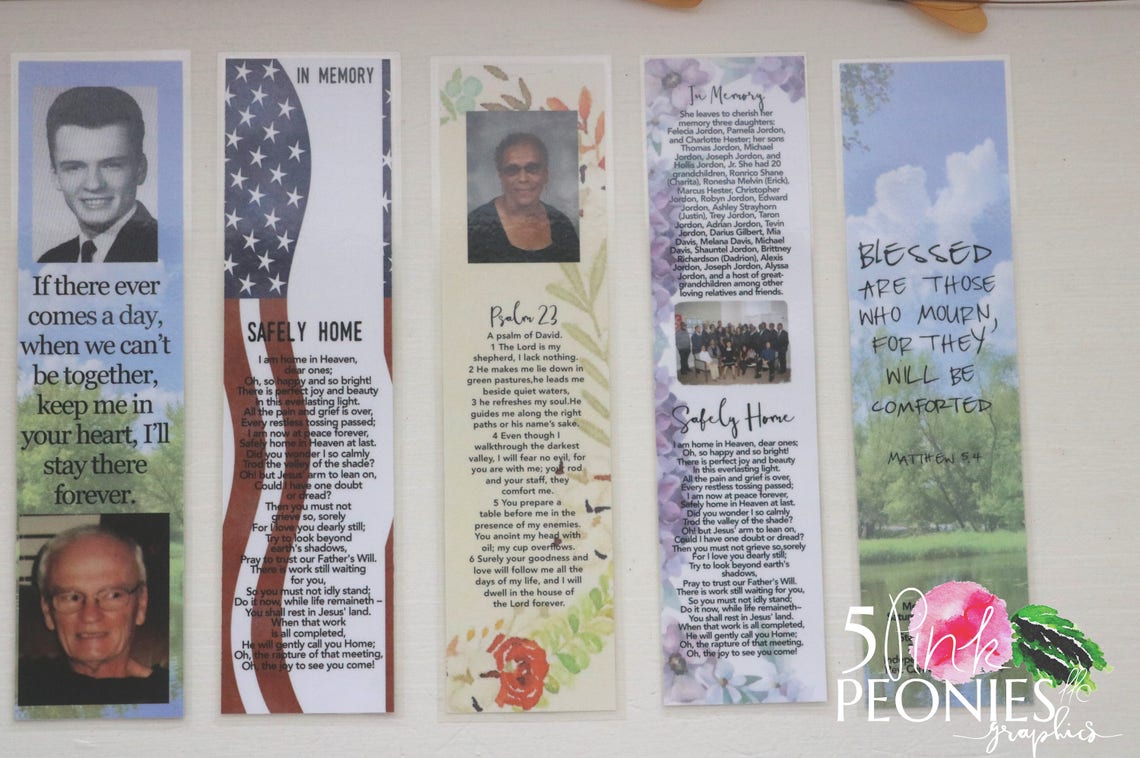 In Memory Bookmarks in Memory Memorial Bookmarks | Etsy