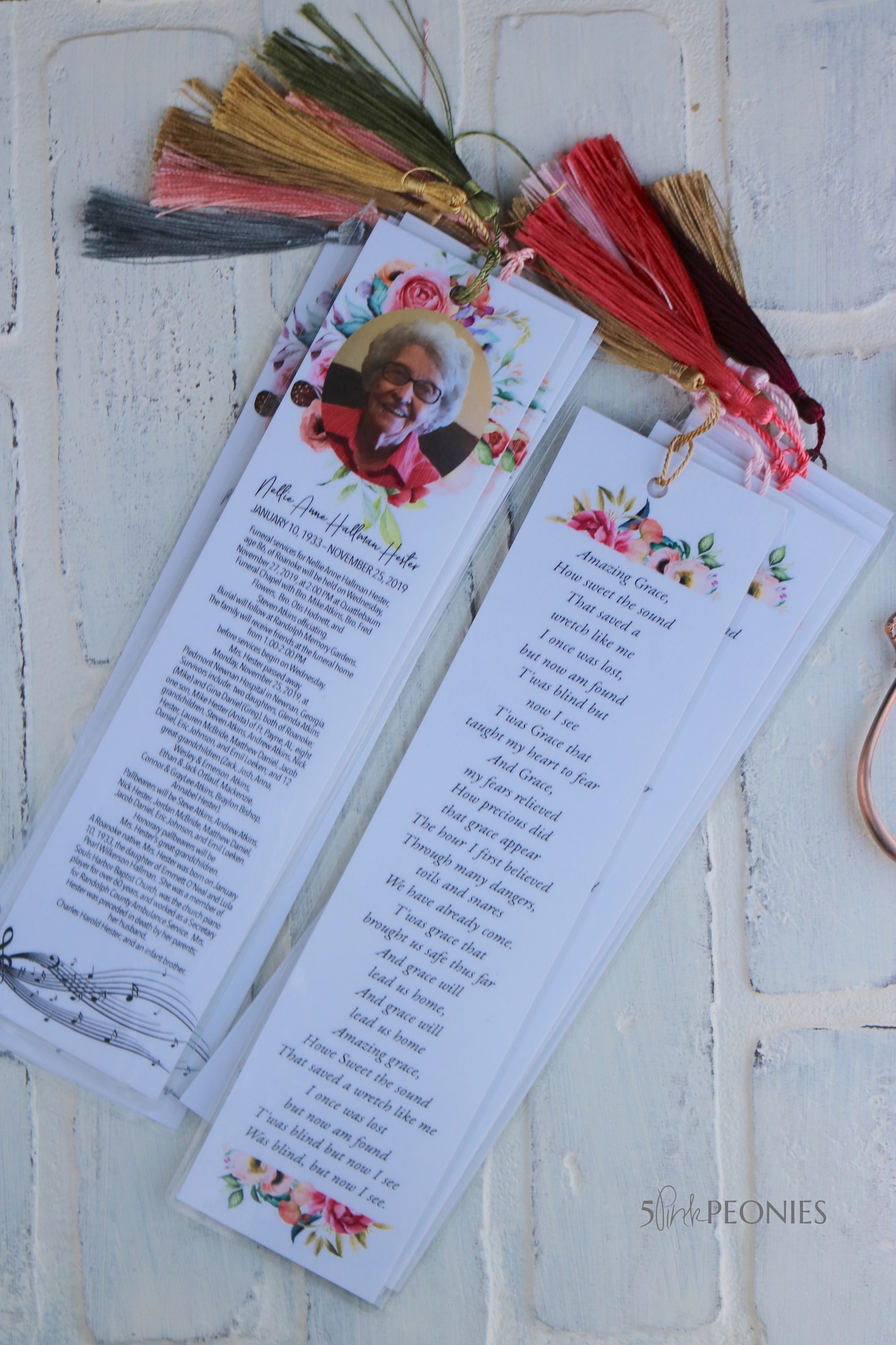 CUSTOM Laminated - in Memory - Memorial - Bookmarks PRINTED - Etsy