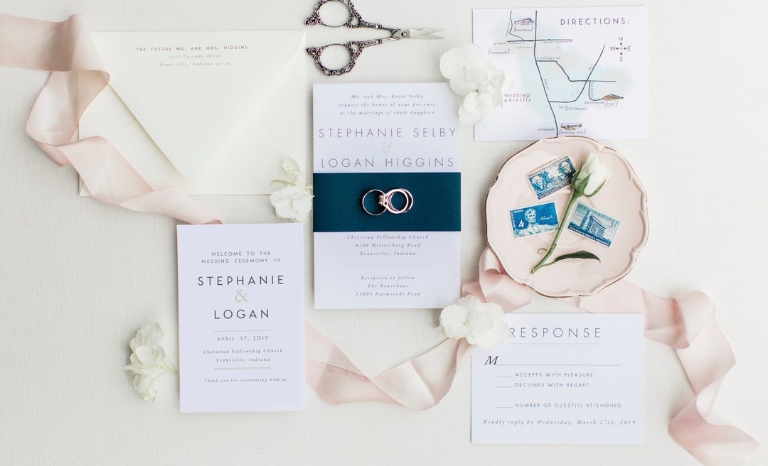 Custom Simple Modern Wedding Invitations - Etsy