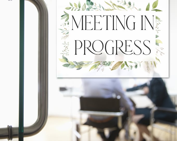 Meeting in Progress Printable Sign- Instant Download - Printable Sign ...