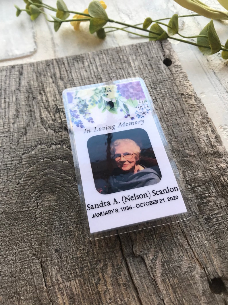 CUSTOM Laminated in Memory Memorial Wallet Cards - Etsy