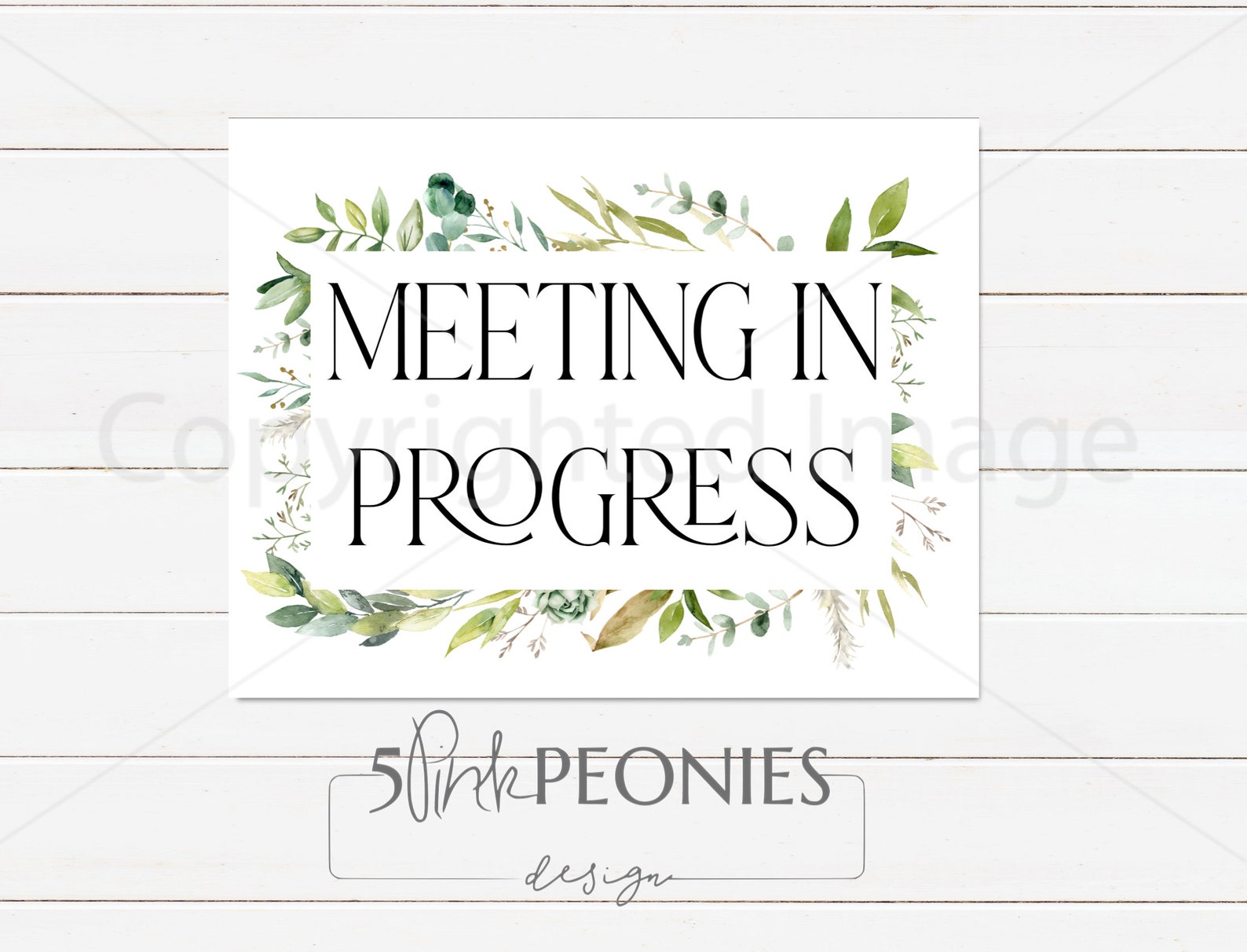 Meeting in Progress Printable Sign- Instant Download - Printable Sign ...
