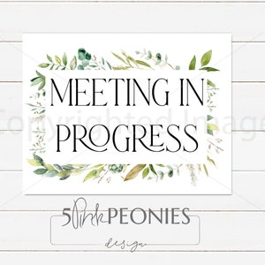 Meeting in Progress Printable Sign- Instant Download - Printable Sign ...