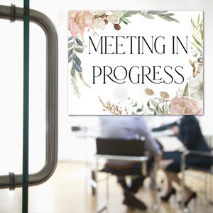 Meeting in Progress Printable Sign- Instant Download - Printable Sign ...