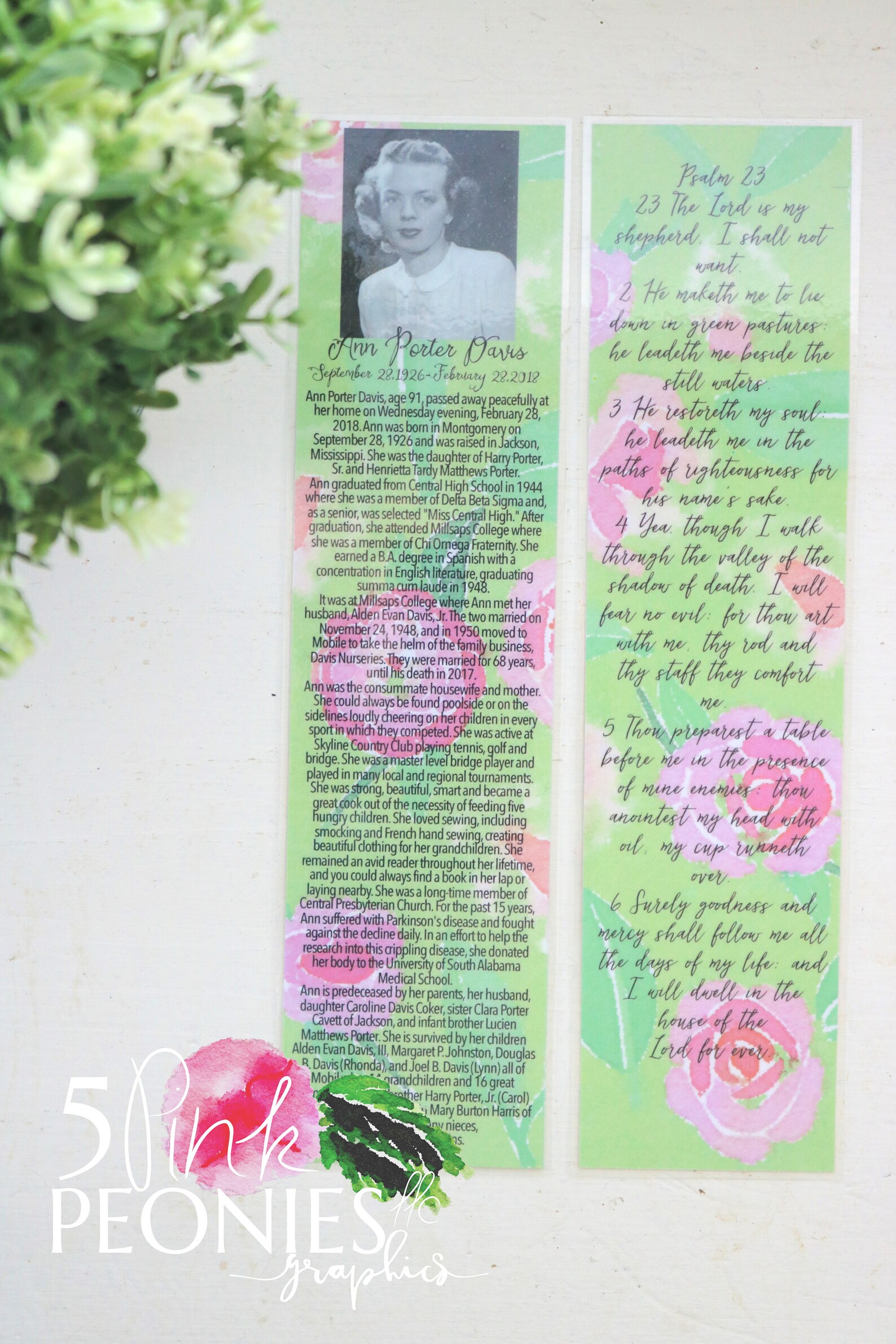 In Memory Bookmarks in Memory Memorial Bookmarks - Etsy