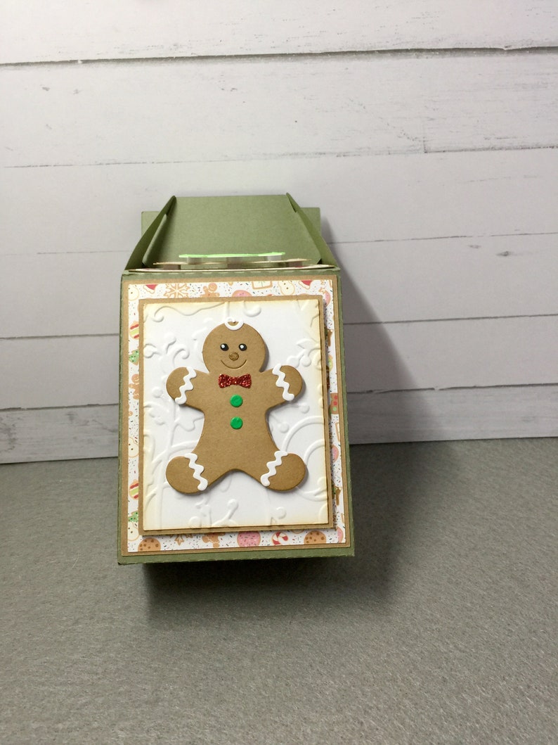Decorated Die Cut Gable Gift Box Gingerbread Choice of Boy or - Etsy