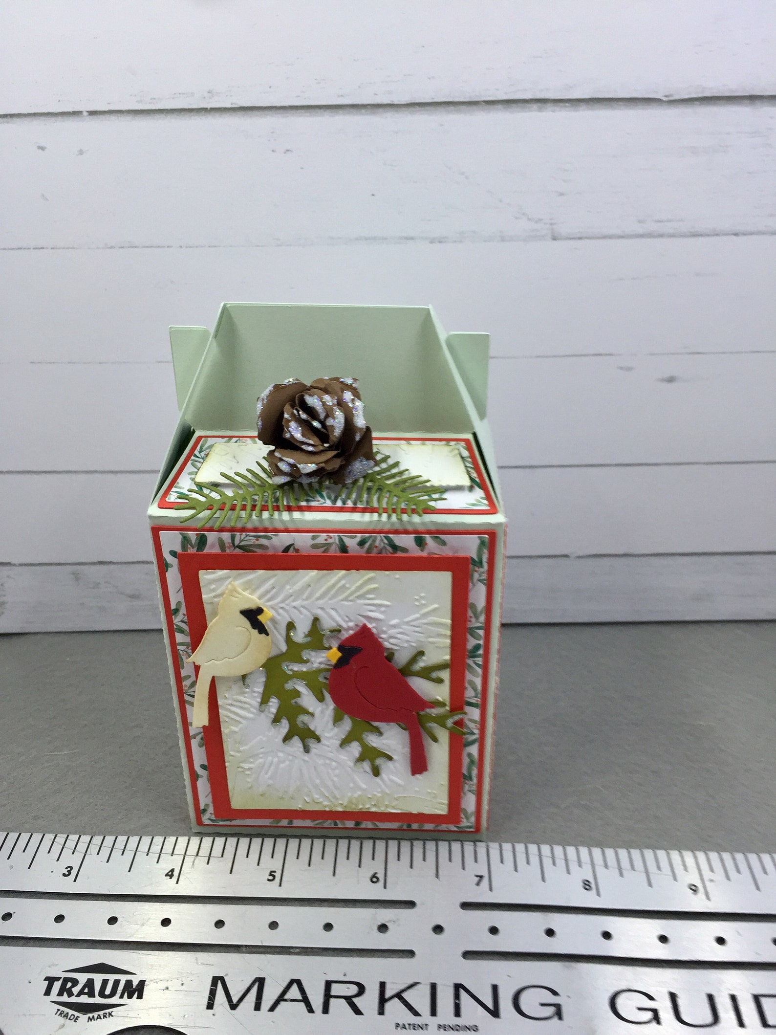 Decorated Die Cut Gable Gift Box Cardinals Male and Female - Etsy
