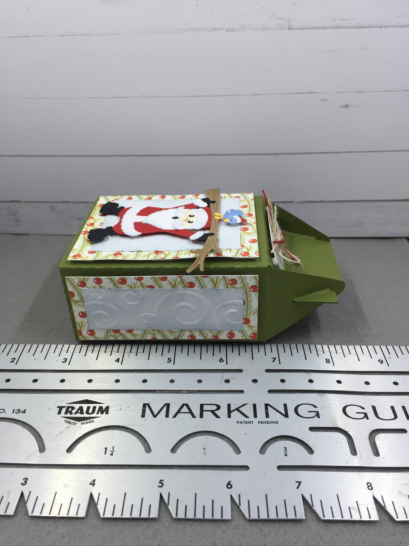 Decorated Die Cut Gable Gift Box Hanging Santa With Bird and - Etsy