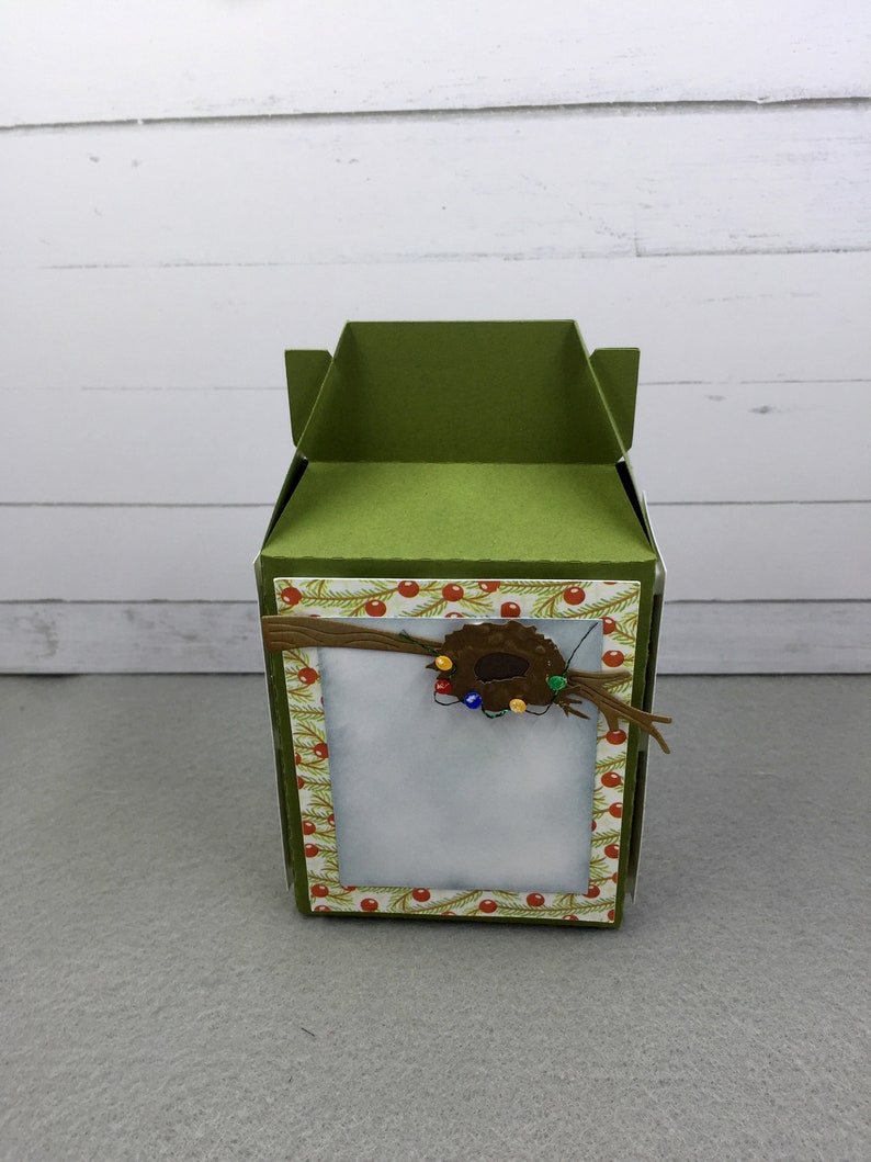 Decorated Die Cut Gable Gift Box Hanging Santa With Bird and - Etsy