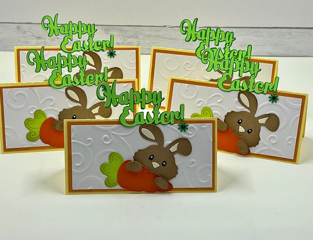 Bunny Carrot Happy Easter Treat Bag Toppers - Etsy