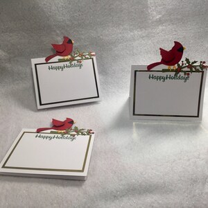 Cardinal Happy Holiday Place Cards Escort Cards Food Cards - Etsy