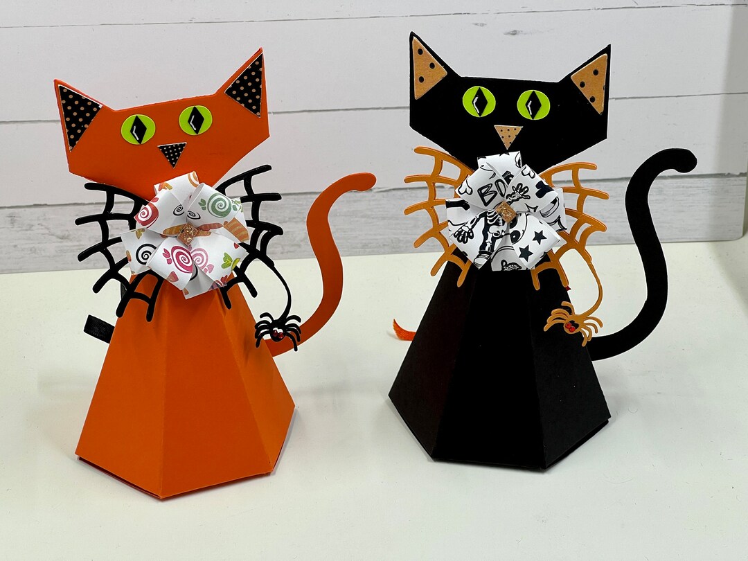 Cat Treat Box Halloween Die Cut - Set of 2 - Etsy