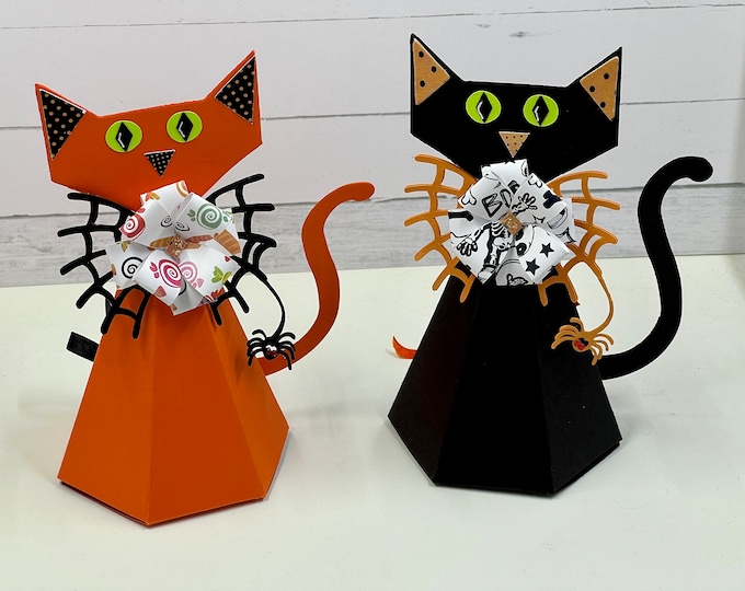 Cat Treat Box Halloween Die Cut - Set of 2 - Etsy