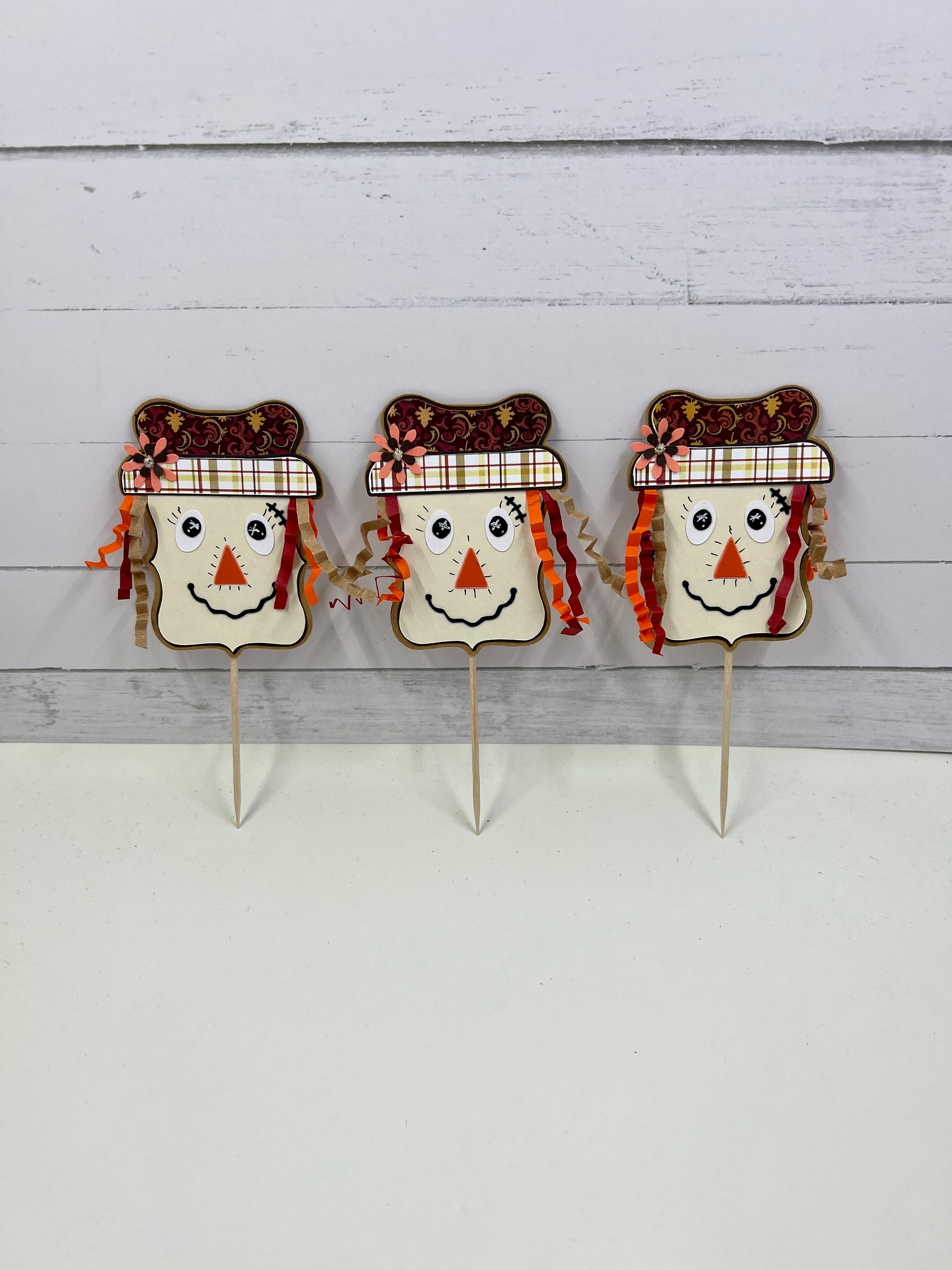 Scarecrow Cupcake Toppers - Etsy