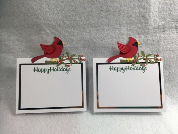 Cardinal Happy Holiday Place Cards Escort Cards Food Cards | Etsy