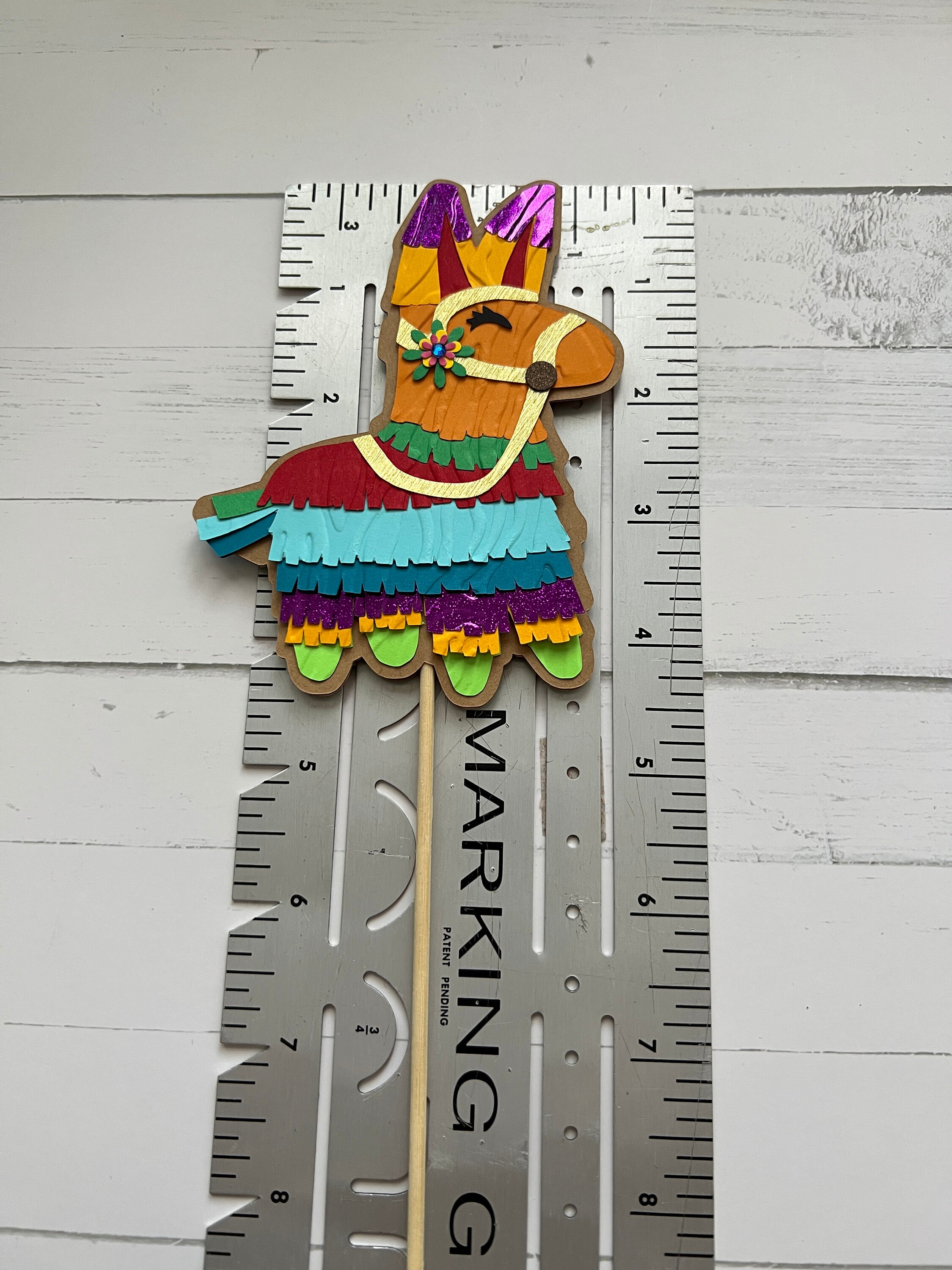 Piñata Fiesta Centerpiece Wedding Birthday Floral Cake Topper Sticks ...