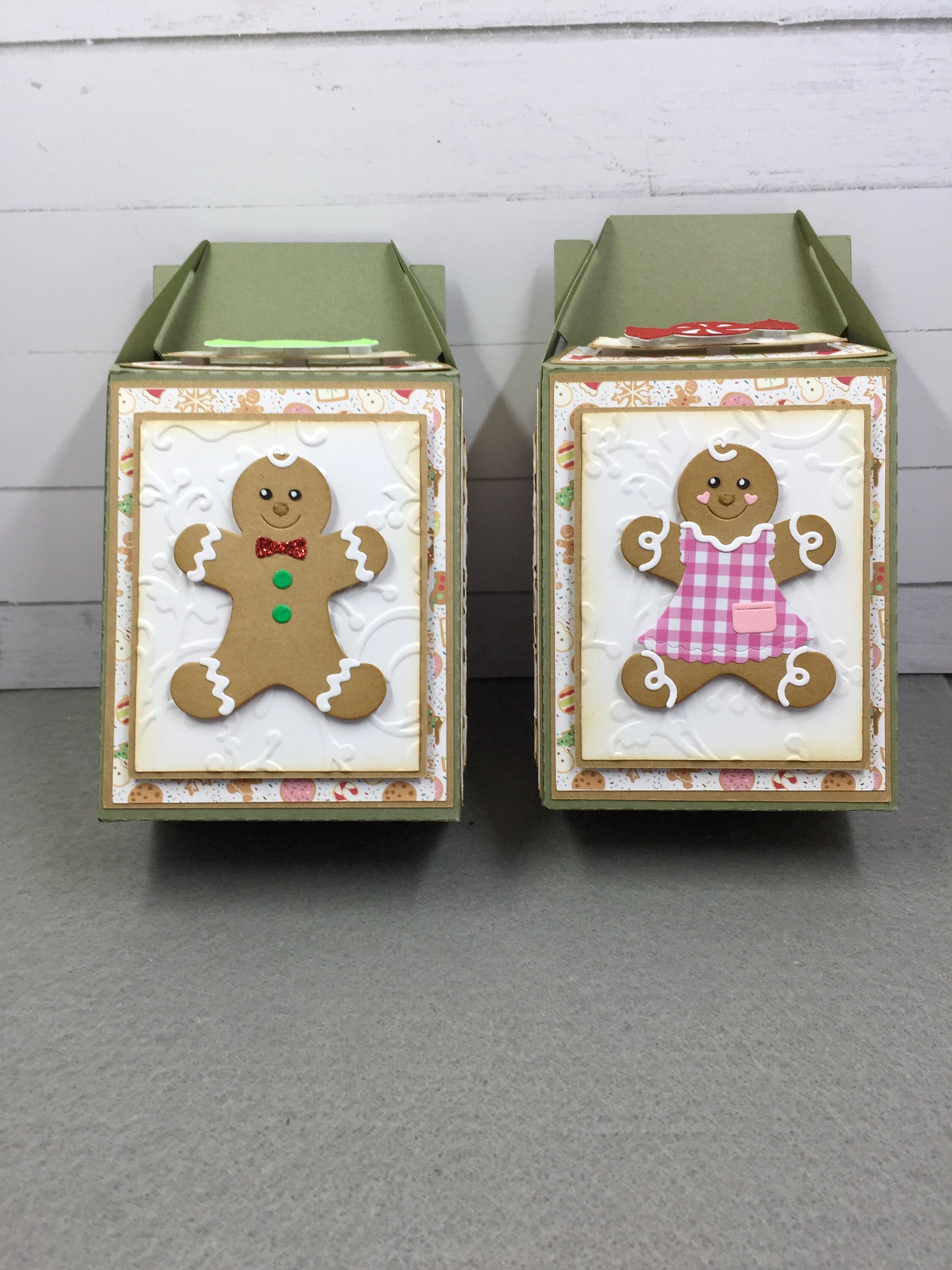 Decorated Die Cut Gable Gift Box Gingerbread Choice of Boy or - Etsy