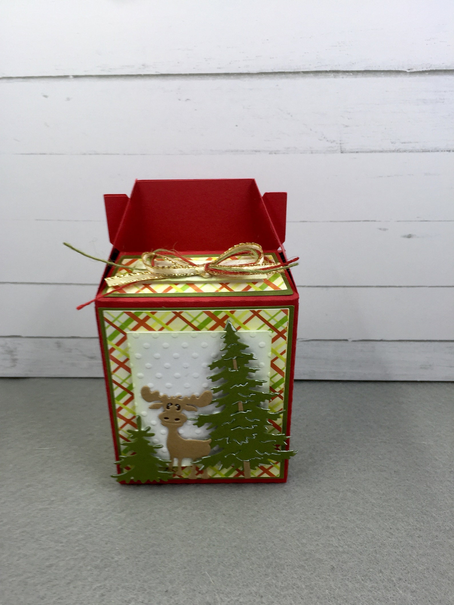 Decorated Die Cut Gable Gift Box Pine Tree Moose Bunny - Etsy