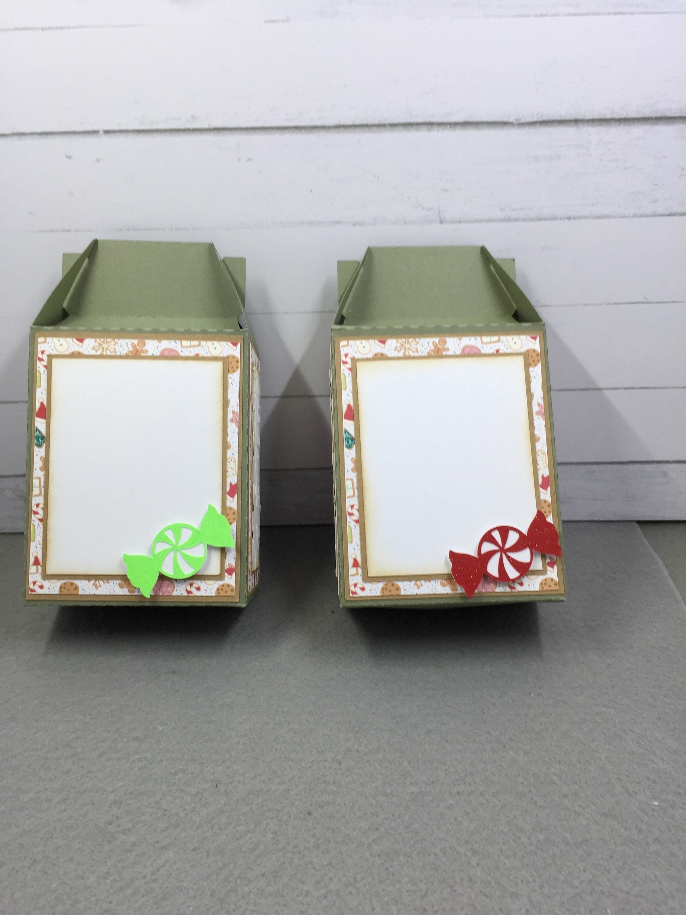 Decorated Die Cut Gable Gift Box Gingerbread Choice of Boy or - Etsy