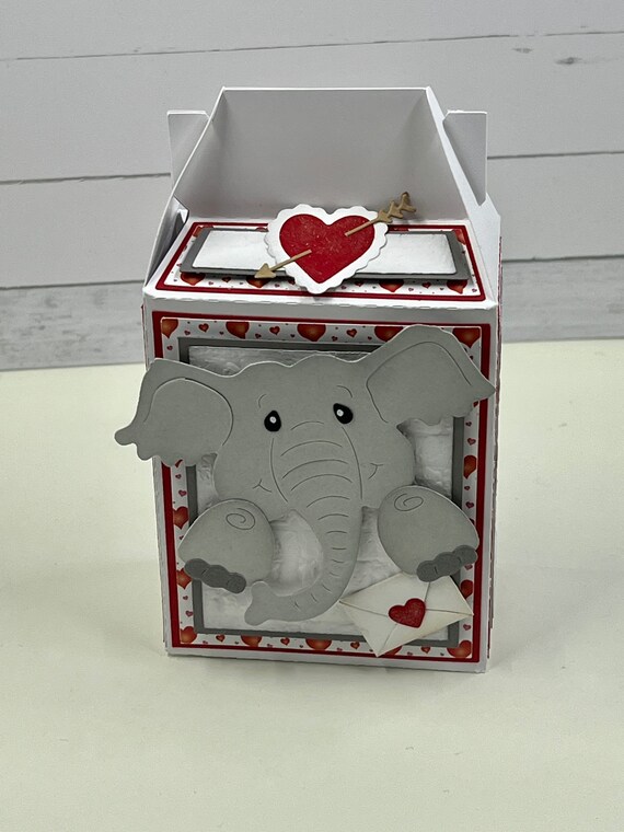 Valentine Elephant Heart Mouse Letter Gift Box | Etsy