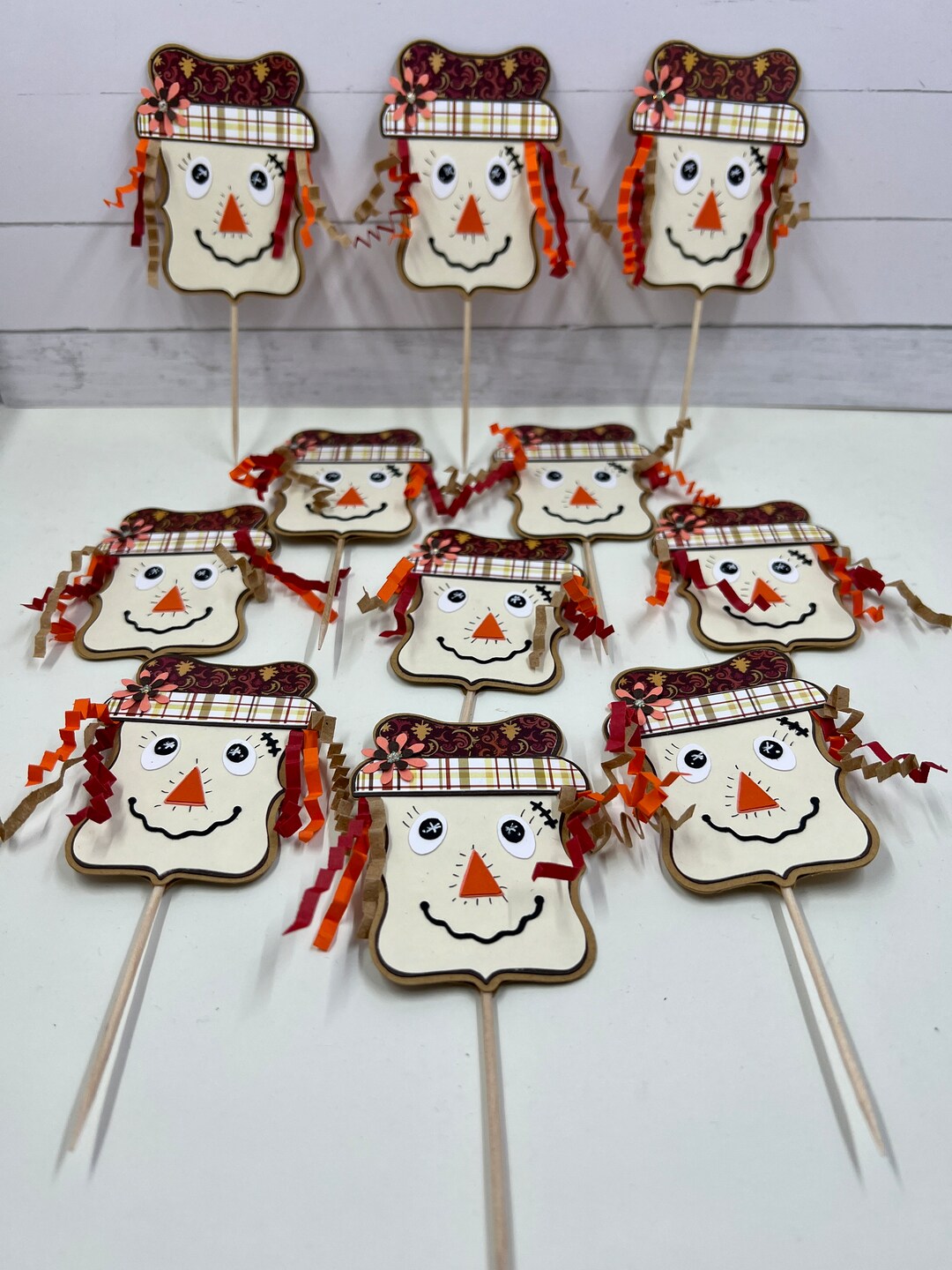 Scarecrow Cupcake Toppers - Etsy