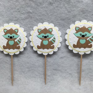 Neutral Baby Owl Deer Fawn Fox Raccoon Cupcake Toppers - Etsy