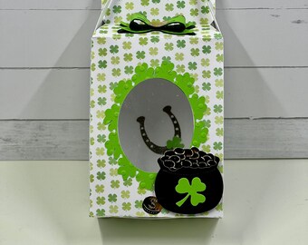 St Patricks Leprechaun Pot O Gold Shamrock Lunch Bag Gift Bag | Etsy