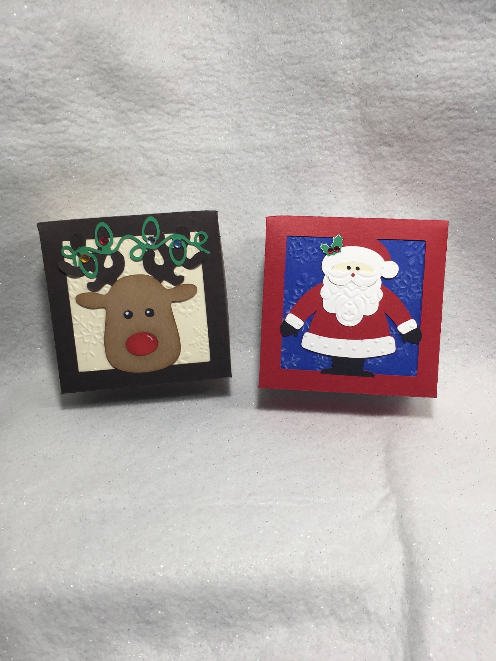 Christmas Holiday Gift Boxes With Lids Santa Reindeer Tree Elf - Etsy