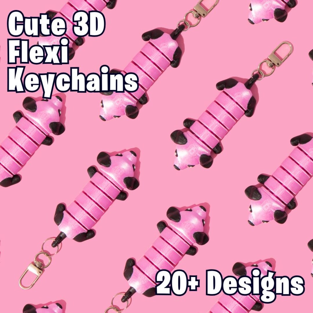 Cute 3D Flexi Keychains - Etsy