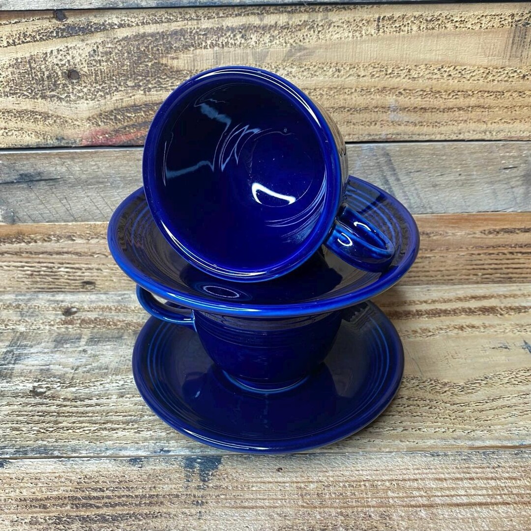 Cobalt/dark Blue Fiesta 2 Sets Tea Cup and Saucer Fiestaware Homer ...